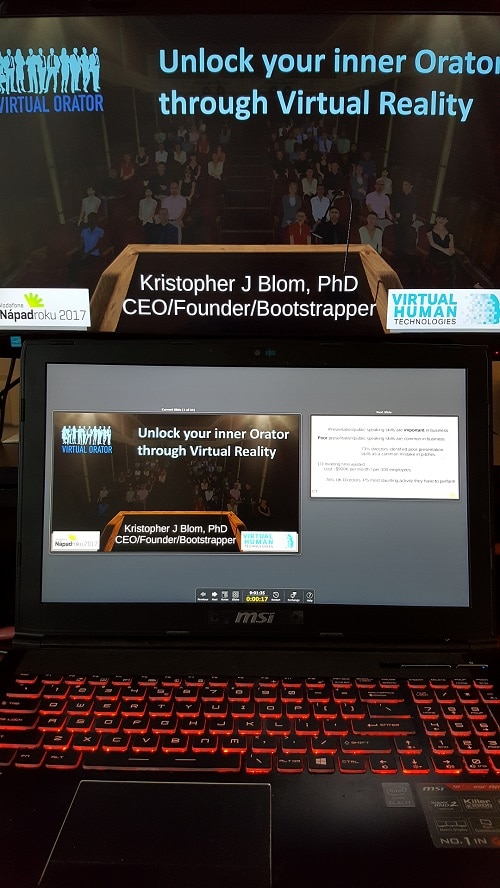 Practicing Presenting Desktop Apps in VR - Virtual Orator