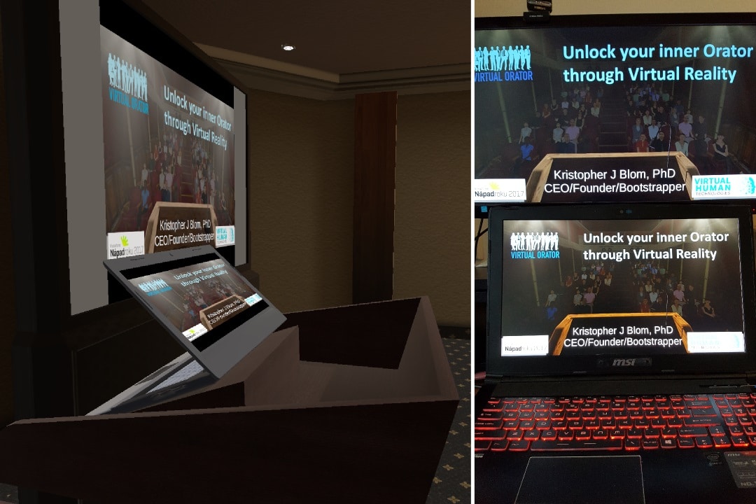 Practicing Presenting Desktop Apps in VR - Virtual Orator